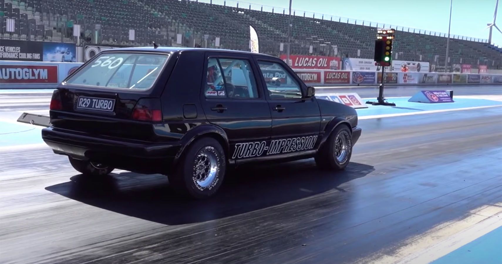 Watch An 1,100-HP AWD-Swapped Mk2 VW Golf Hit The Strip | HotCars